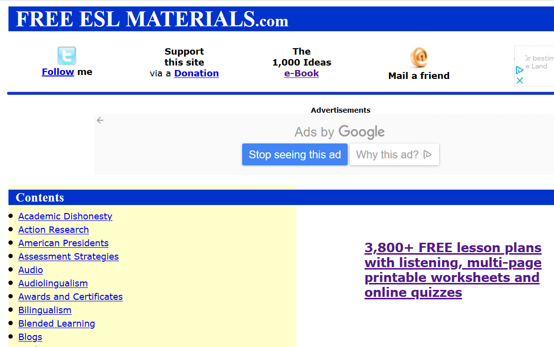 Free ESL Materials | Wir lernen online